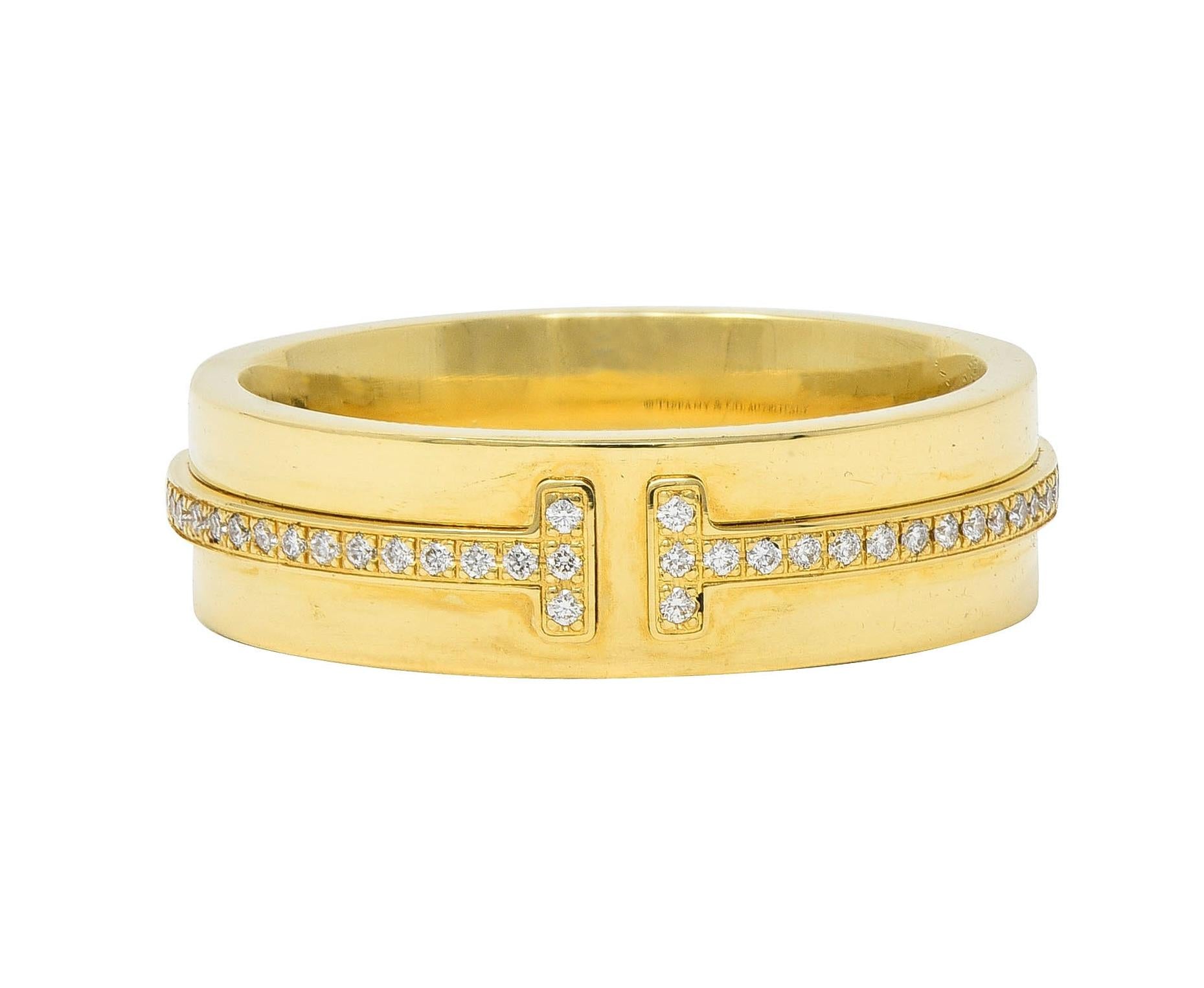 Tiffany & Co. Contemporary Diamond 18 Karat Yellow Gold T Collection W