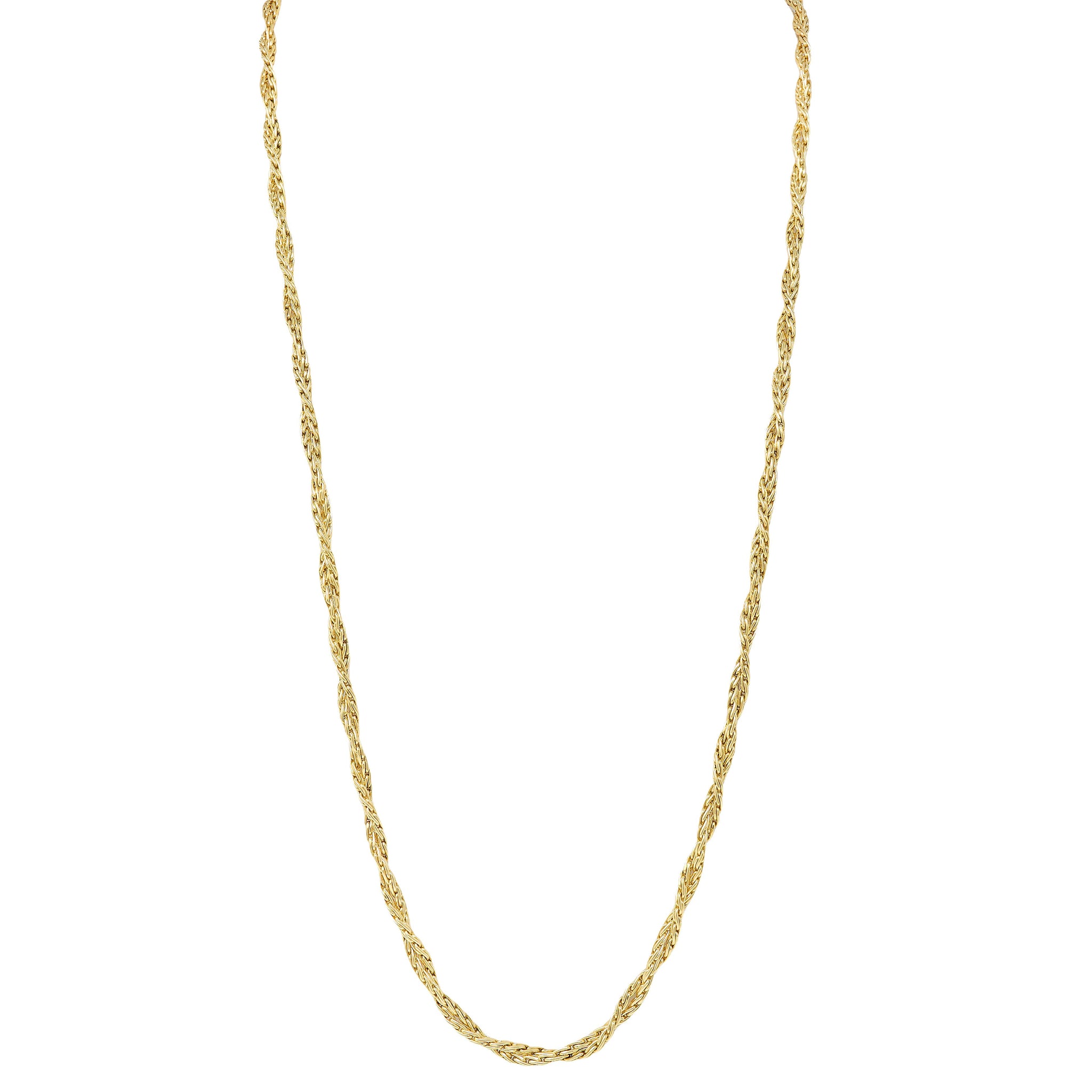 Buccellati 1970's 18 Karat Yellow Gold Vintage Twisted Rope Chain Neck