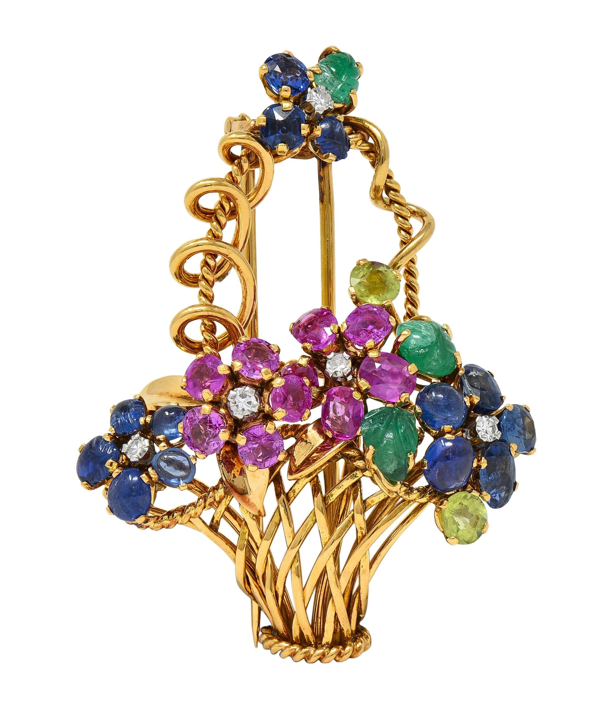 Mauboussin Paris French Mid-Century Multi-Gem Platinum 18 Karat Yellow