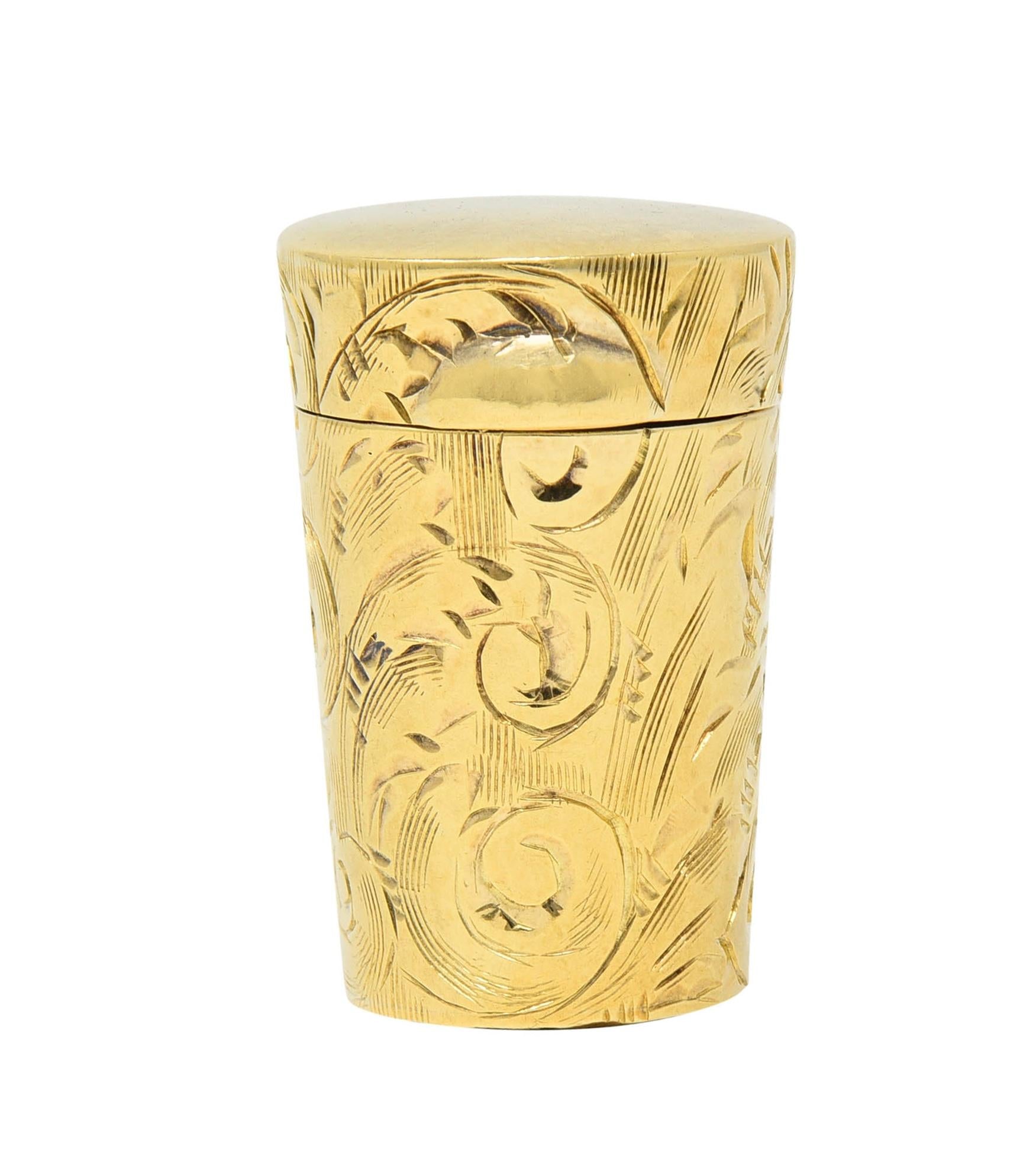 Tiffany & Co. Victorian 14K Yellow Gold Chatelaine Container Antique C