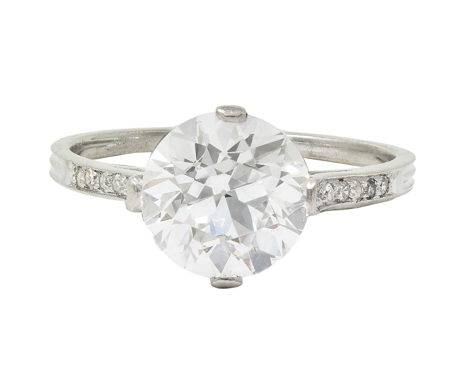 Dreicer & Co. Art Deco 2.55 CTW Old European Cut Diamond Platinum Vint