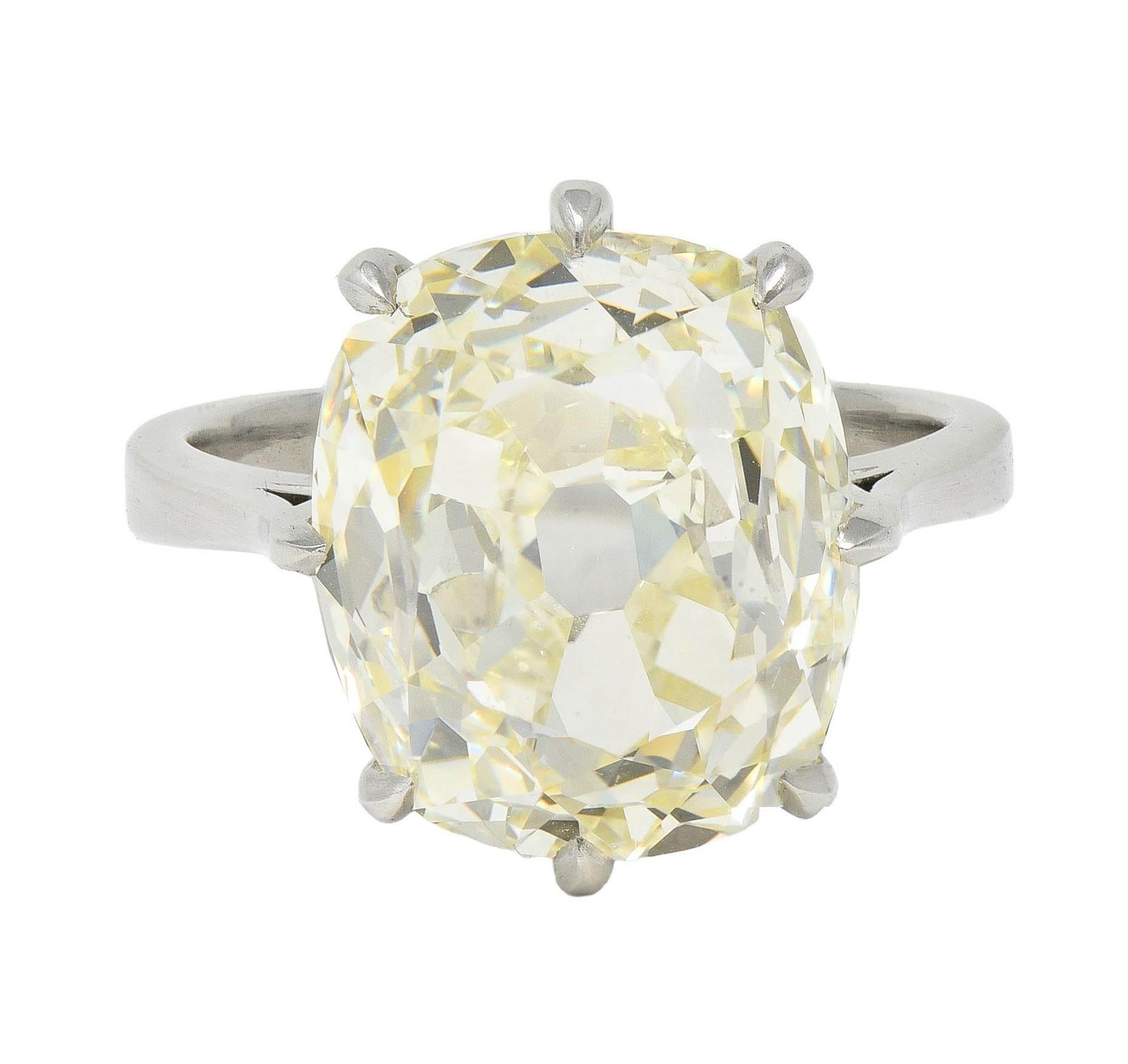 Wilson's Bespoke 10.18 CT Old Mine Cut Butter Diamond™ Platinum Solita