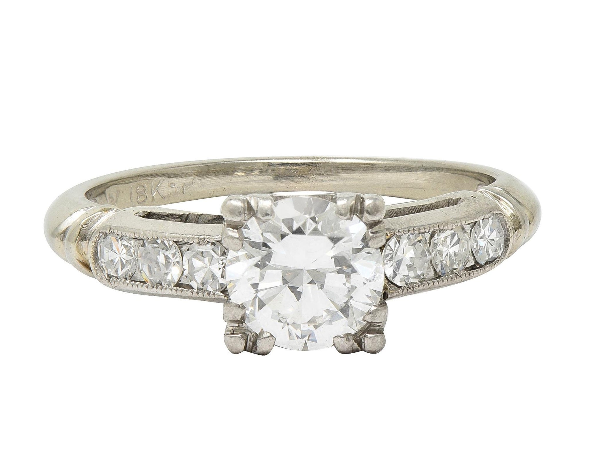 Abel Bros & Co. Retro 1.03 CTW Transitional Cut Diamond 18 Karat White