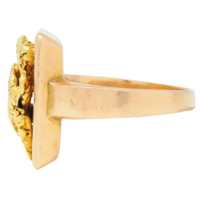 Victorian 14 Karat Rose Gold 24 Karat Gold Nugget Antique Gold Rush ...