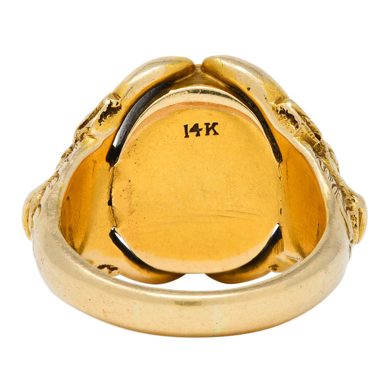 Victorian 14 Karat Yellow Gold Fortune Favors The Brave Bull Antique ...
