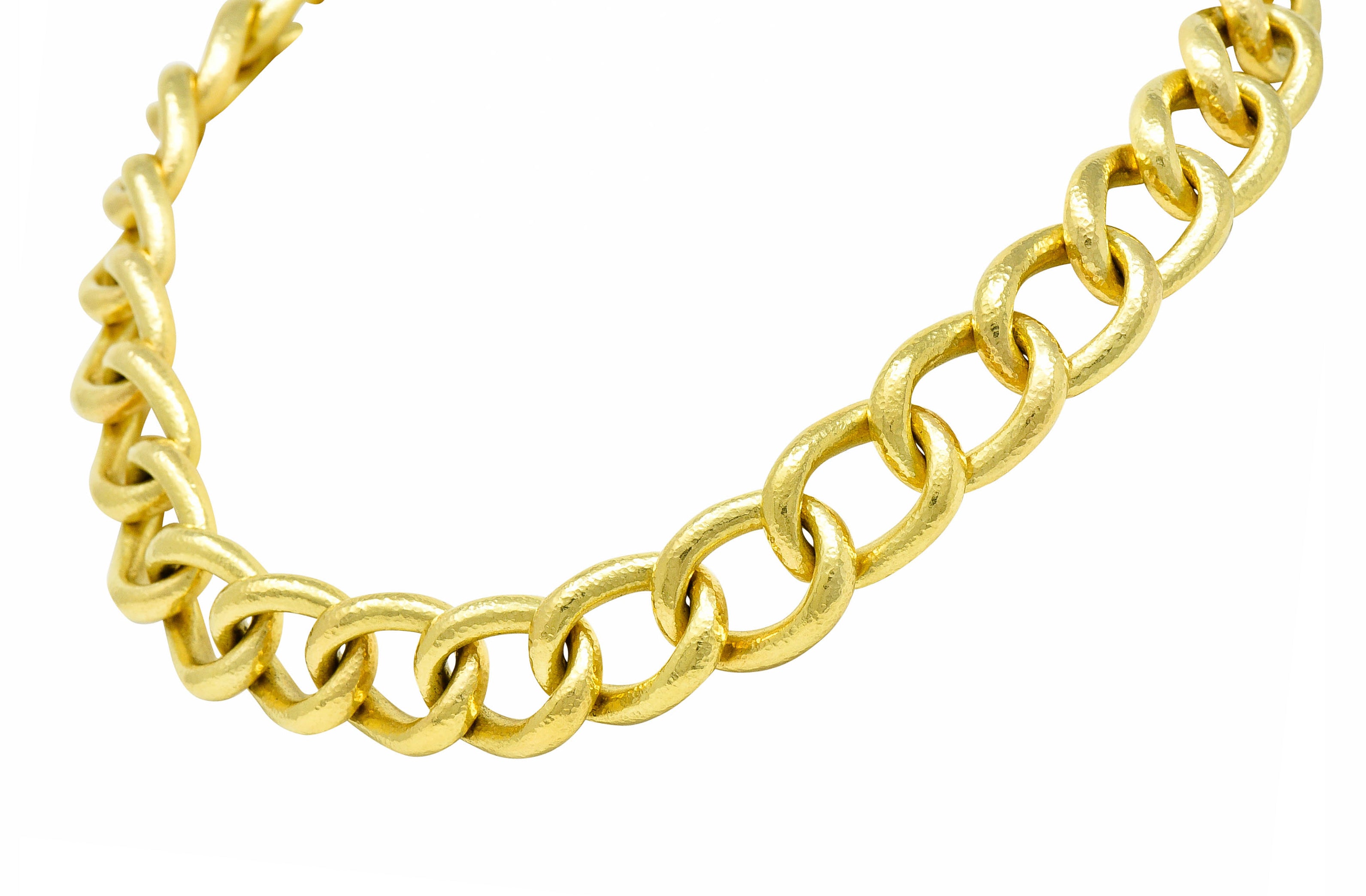 Elizabeth Locke Sapphire 18 Karat Gold Substantial Curb Link Chain ...