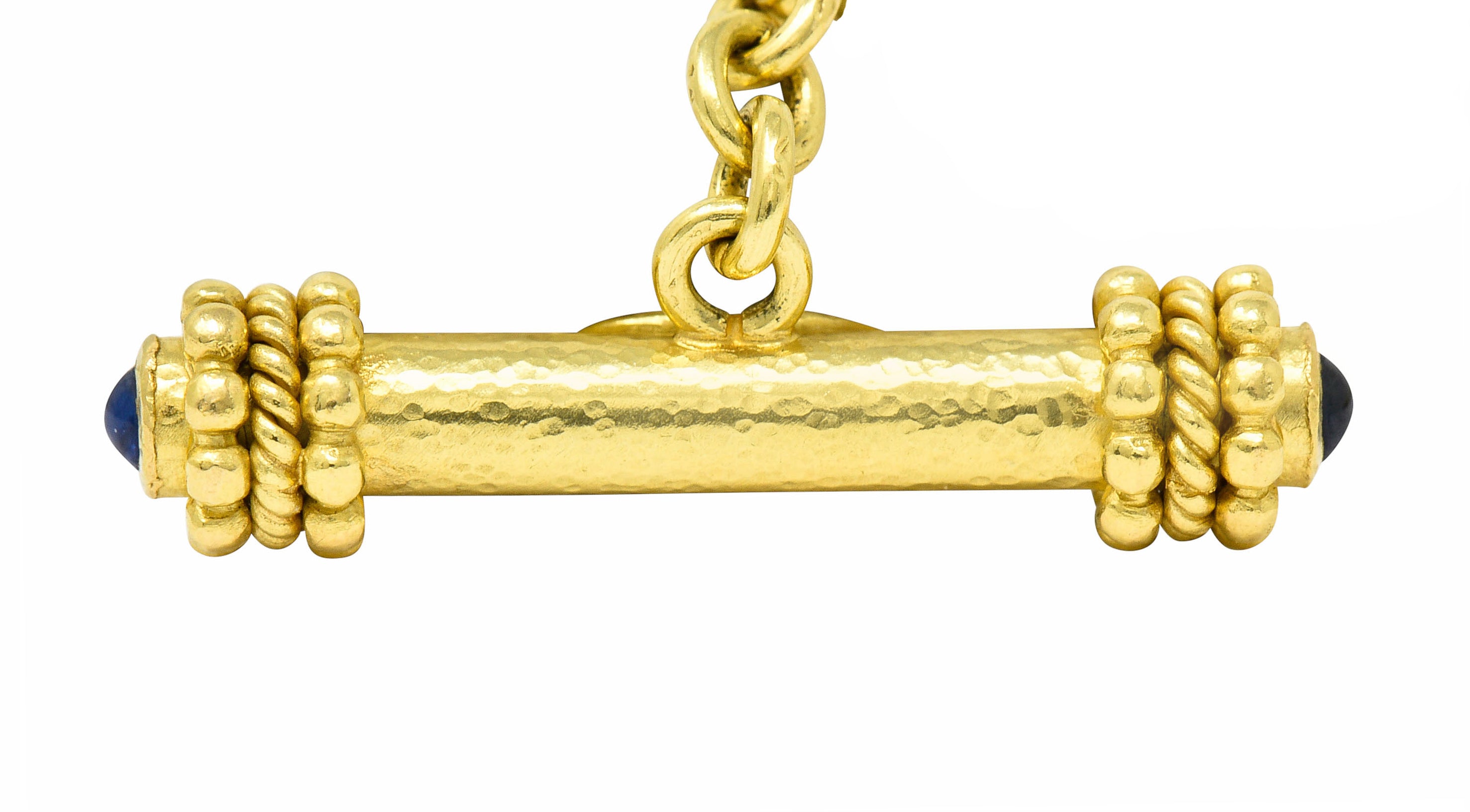 Elizabeth Locke Sapphire 18 Karat Gold Substantial Curb Link Chain ...