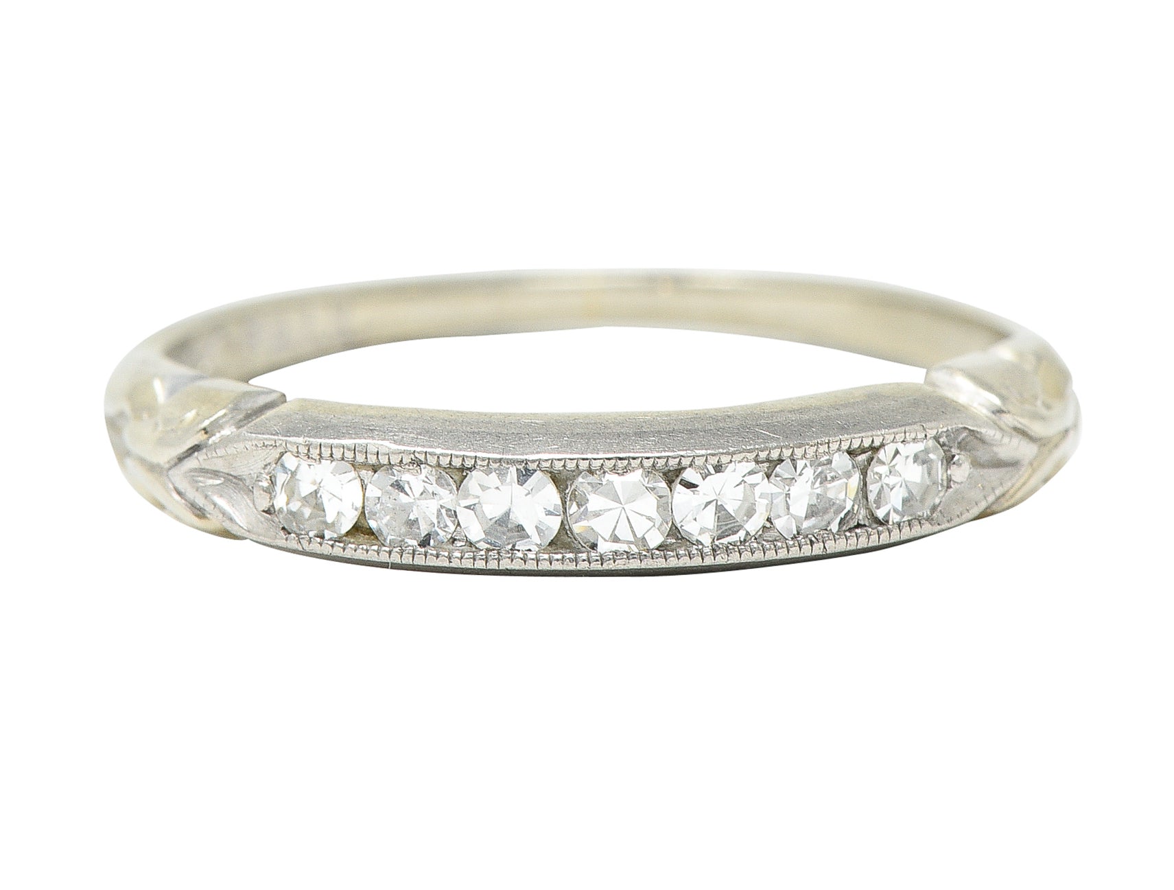Abel Bros Art Deco 0.25 CTW Single Cut Diamond Platinum-Topped 18 Karat ...