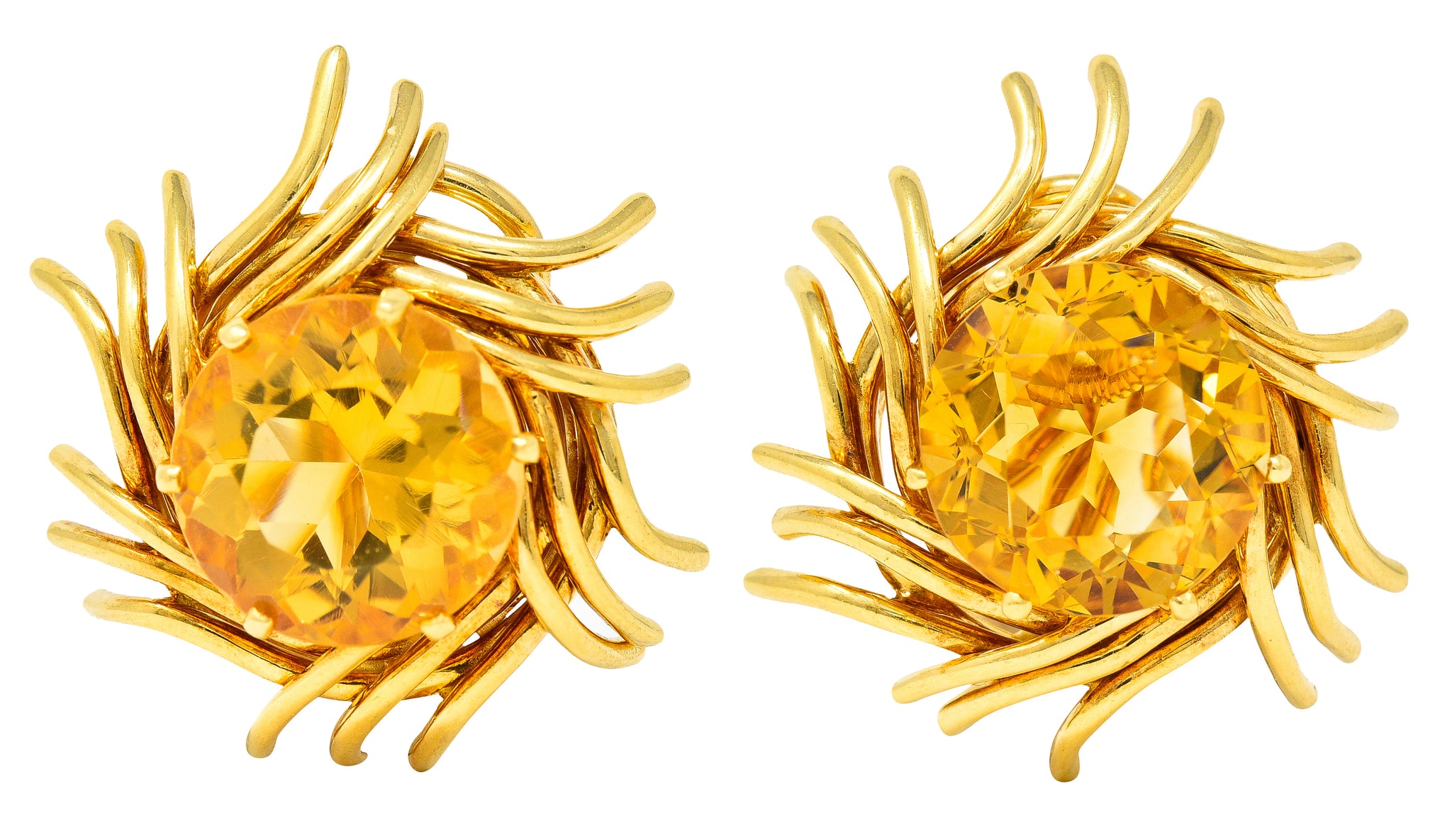 Schlumberger Tiffany & Co. Citrine 18 Karat Yellow Gold Vintage Woven ...