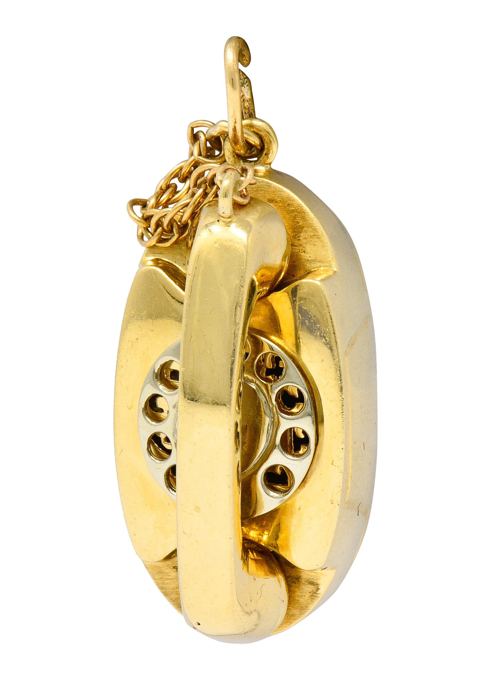 1960’s Litacharm Inc. 14 Karat Gold Vintage Telephone Pendant Charm