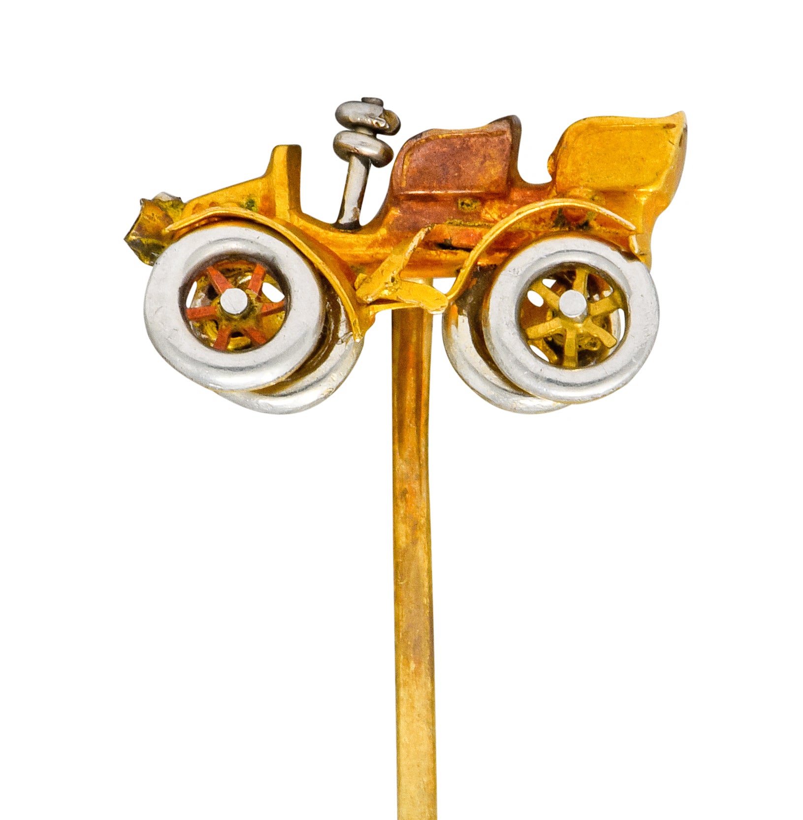 Edwardian Articulated 14 Karat Gold Ford Model T Classic Car Stickpin ...