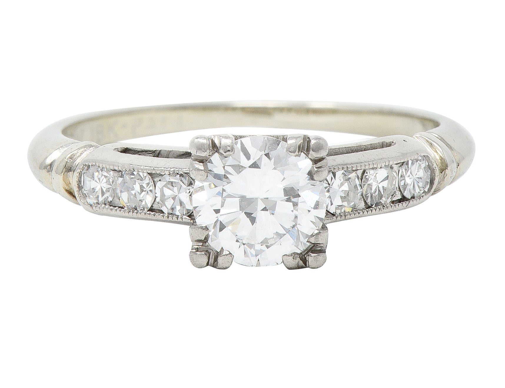 Abel Bros & Co. Retro 1.03 CTW Transitional Cut Diamond 18 Karat White ...