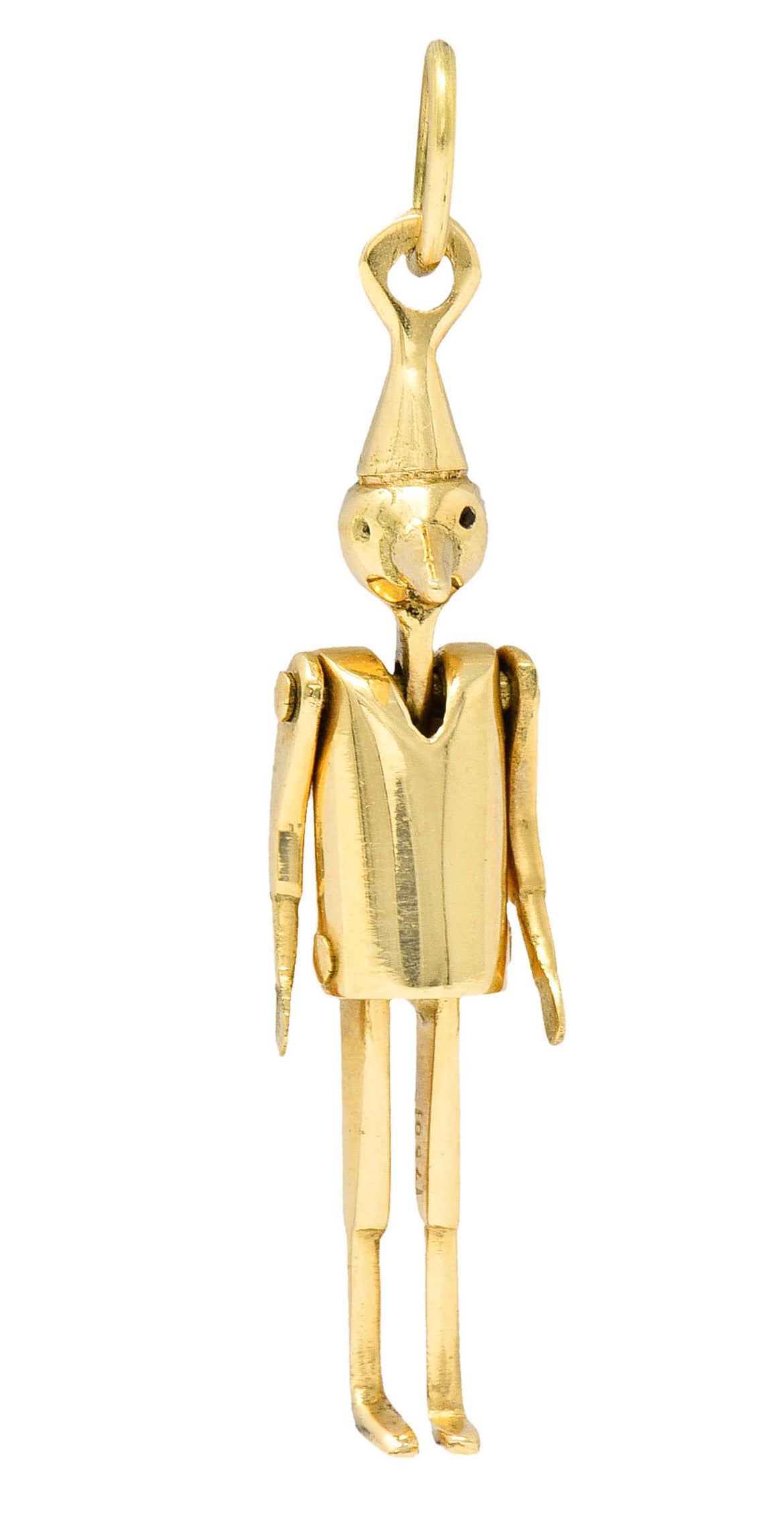 1940’s Retro 18 Karat Gold Articulated Pinocchio Charm