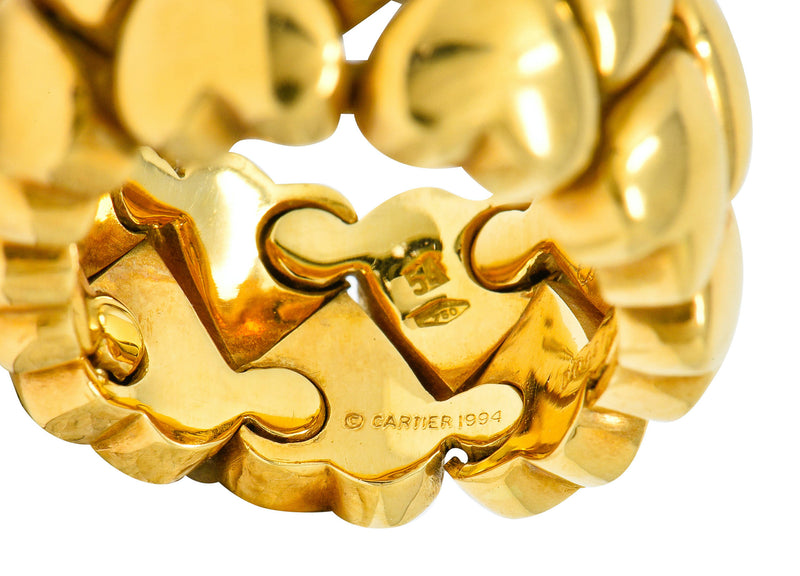 Cartier 18 Karat Gold Double Coeurs Heart Band Ring Circa 1994 | Wilson ...