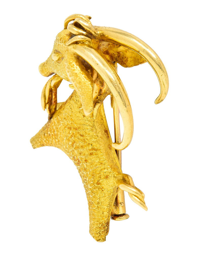Bulgari 1970's 18 Karat Yellow Gold Goat Vintage Georges L'Enfant ...