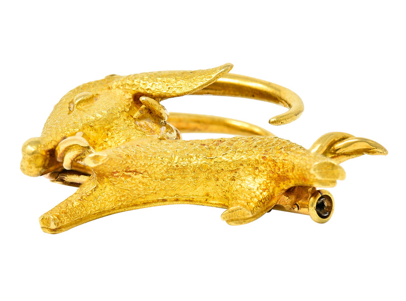Bulgari 1970's 18 Karat Yellow Gold Goat Vintage Georges L'Enfant ...