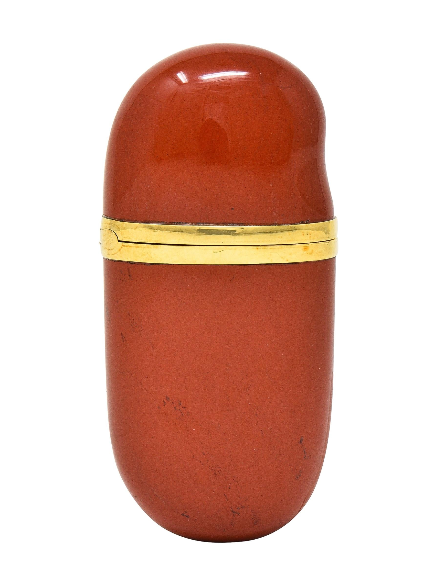 Elsa Peretti Tiffany & Co. 1980's Jasper 18 Karat Gold Vintage Bean Pi