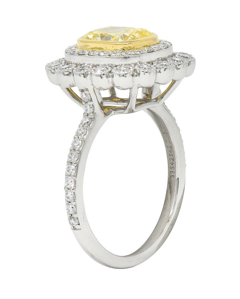 Tiffany & Co. 1.87 CTW Fancy Yellow Diamond Platinum 18 Karat Soleste ...