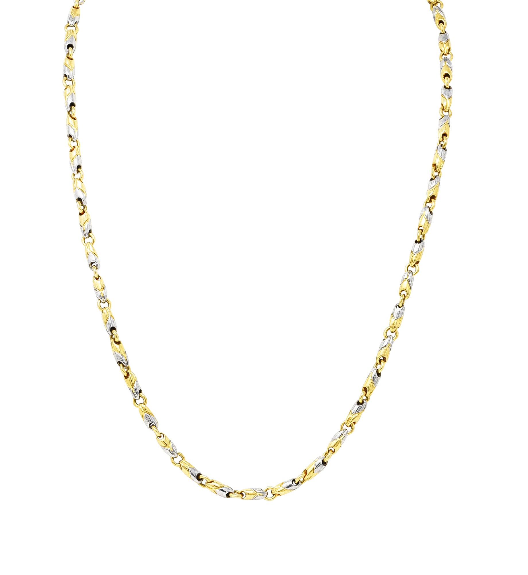 Bulgari 1990’s 18 Karat Two-Tone Gold Passo Doppio Chevron Chain ...