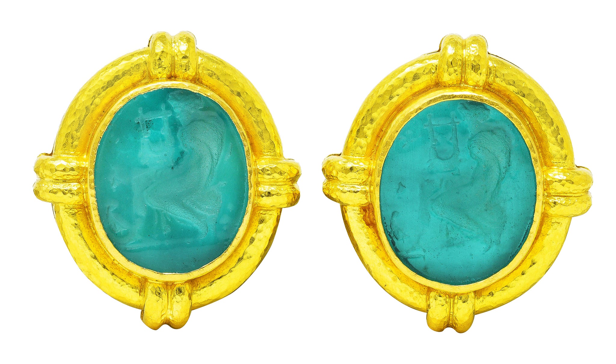 Elizabeth Locke Mother-Of-Pearl Venetian Glass 19 Karat Yellow Gold ...