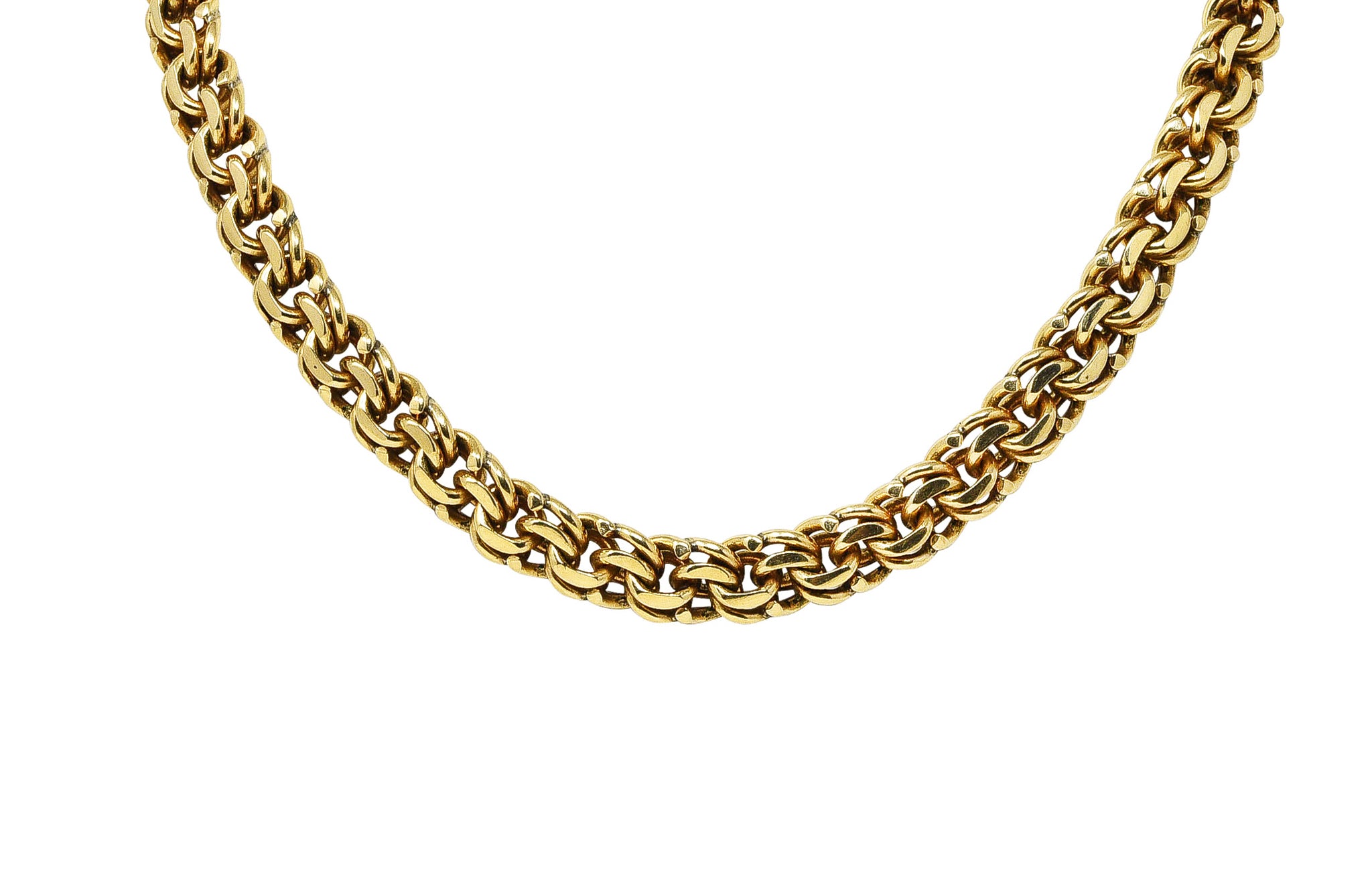 Cartier Retro 14 Karat Yellow Gold Double Curb Link Vintage Unisex ...