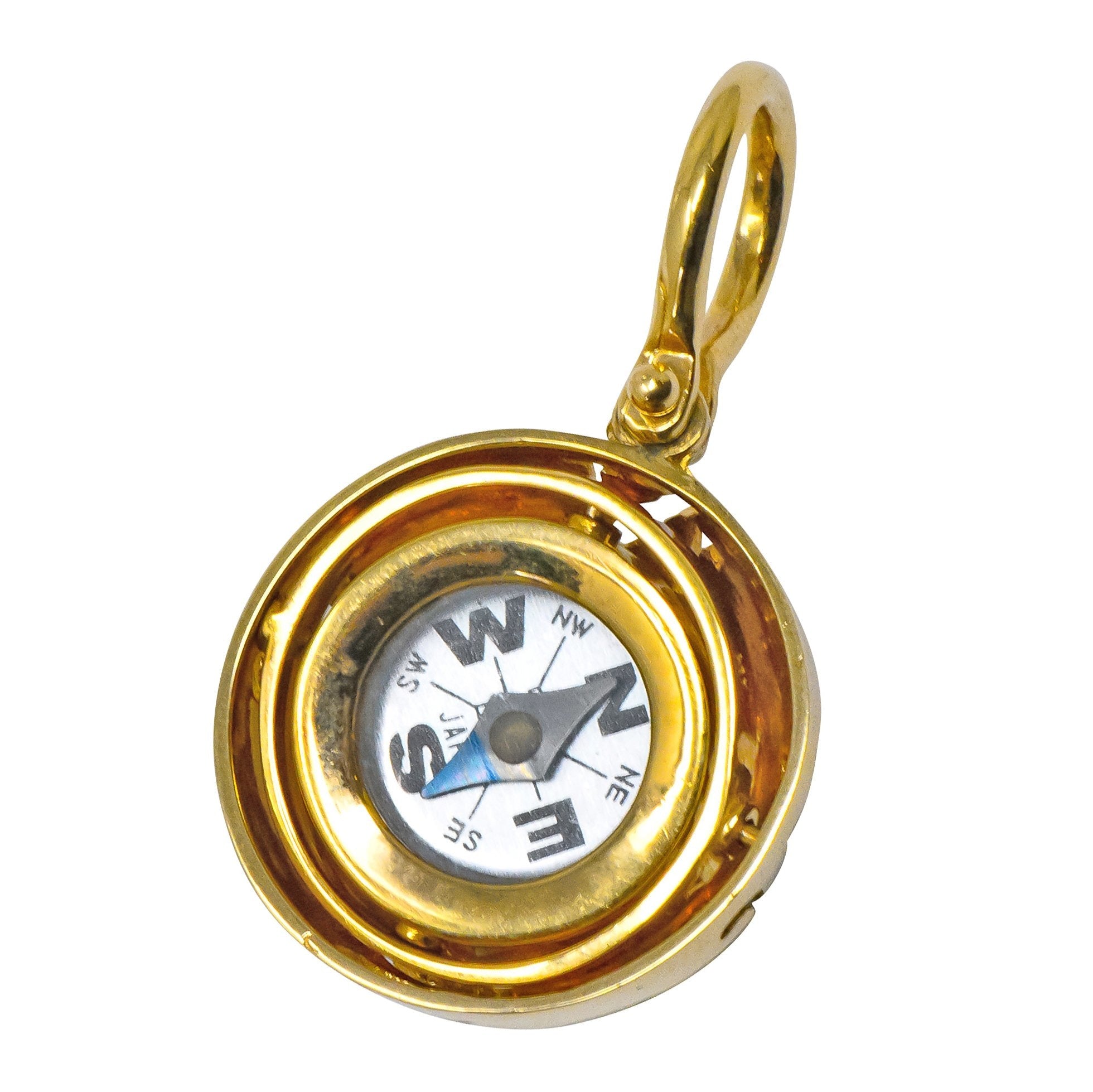 Accar Vintage 14 Karat Gold Gyroscope Compass Pendant