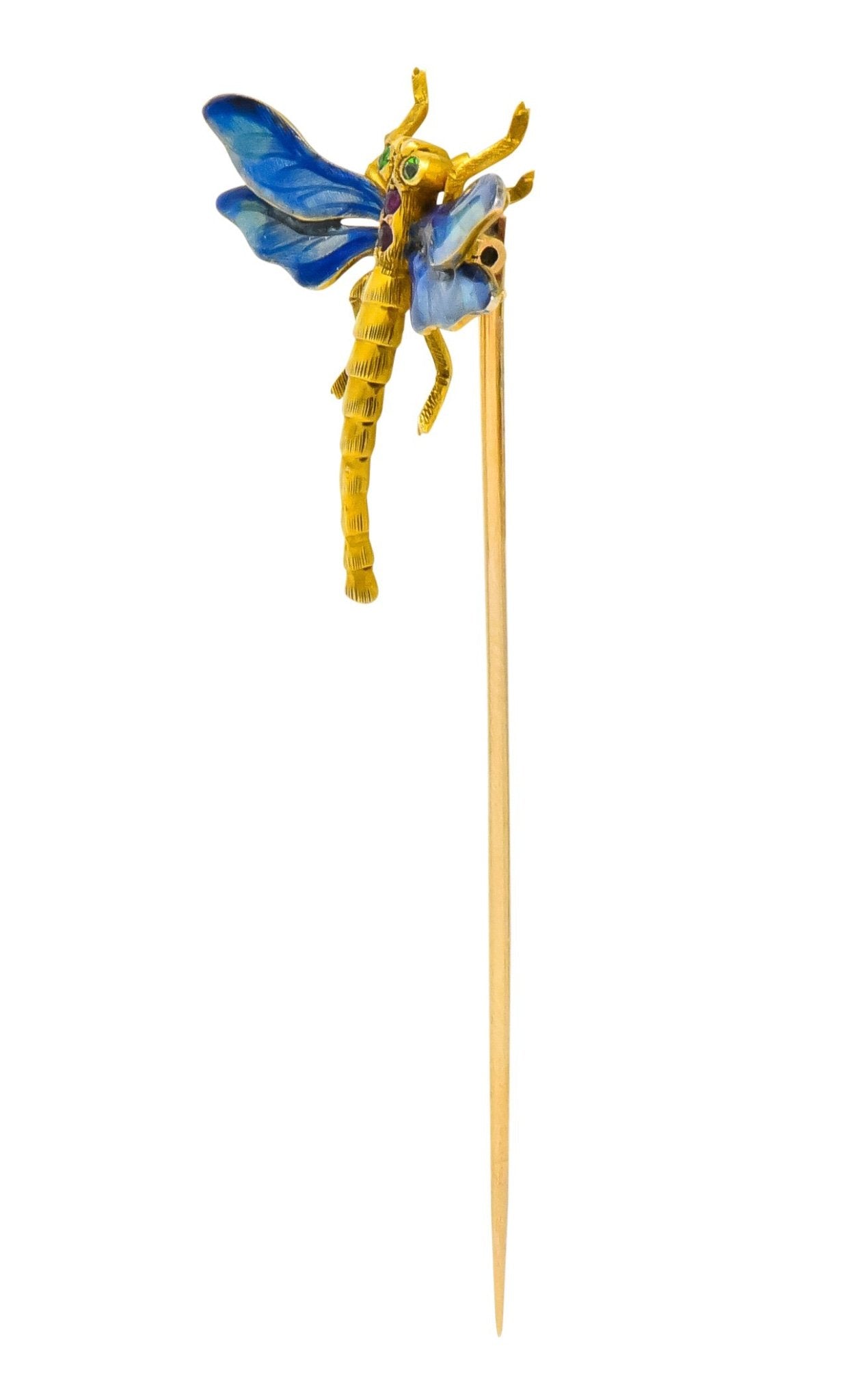 Riker Bros. Art Nouveau Ruby Demantoid Garnet Enamel 14 Karat Gold ...