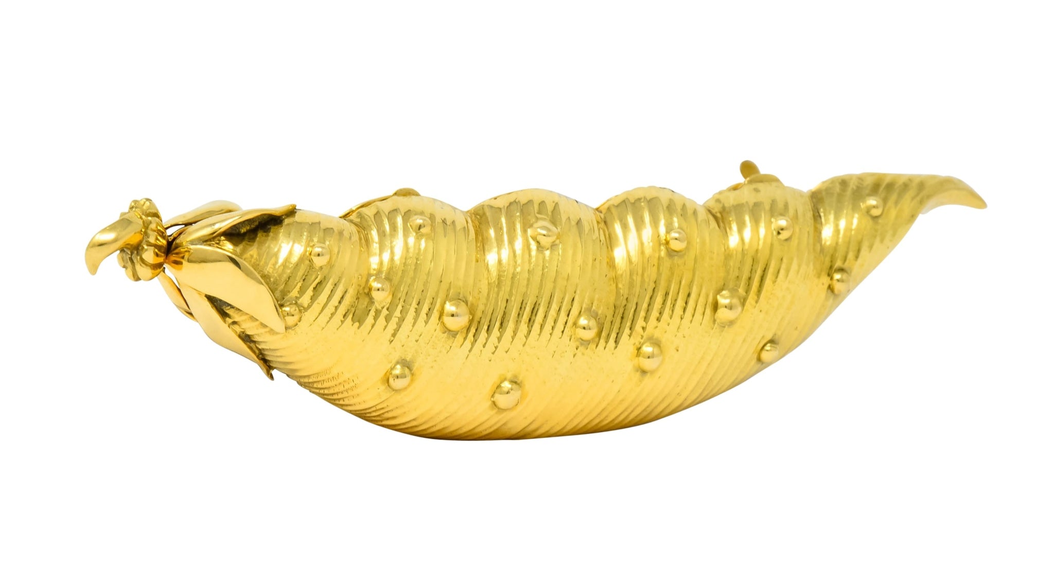 Schlumberger Tiffany & Co. 18 Karat Gold Pea Pod Pill Box Circa 1960 ...