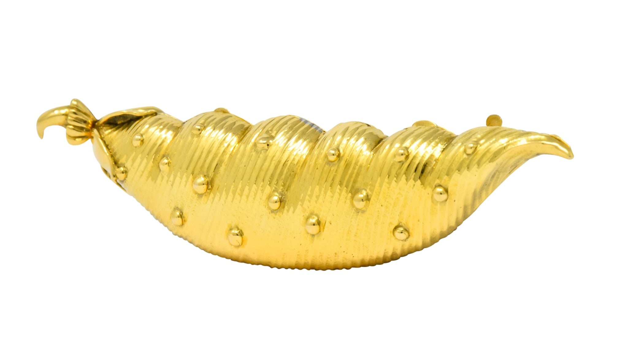 Schlumberger Tiffany & Co. 18 Karat Gold Pea Pod Pill Box Circa 1960 ...