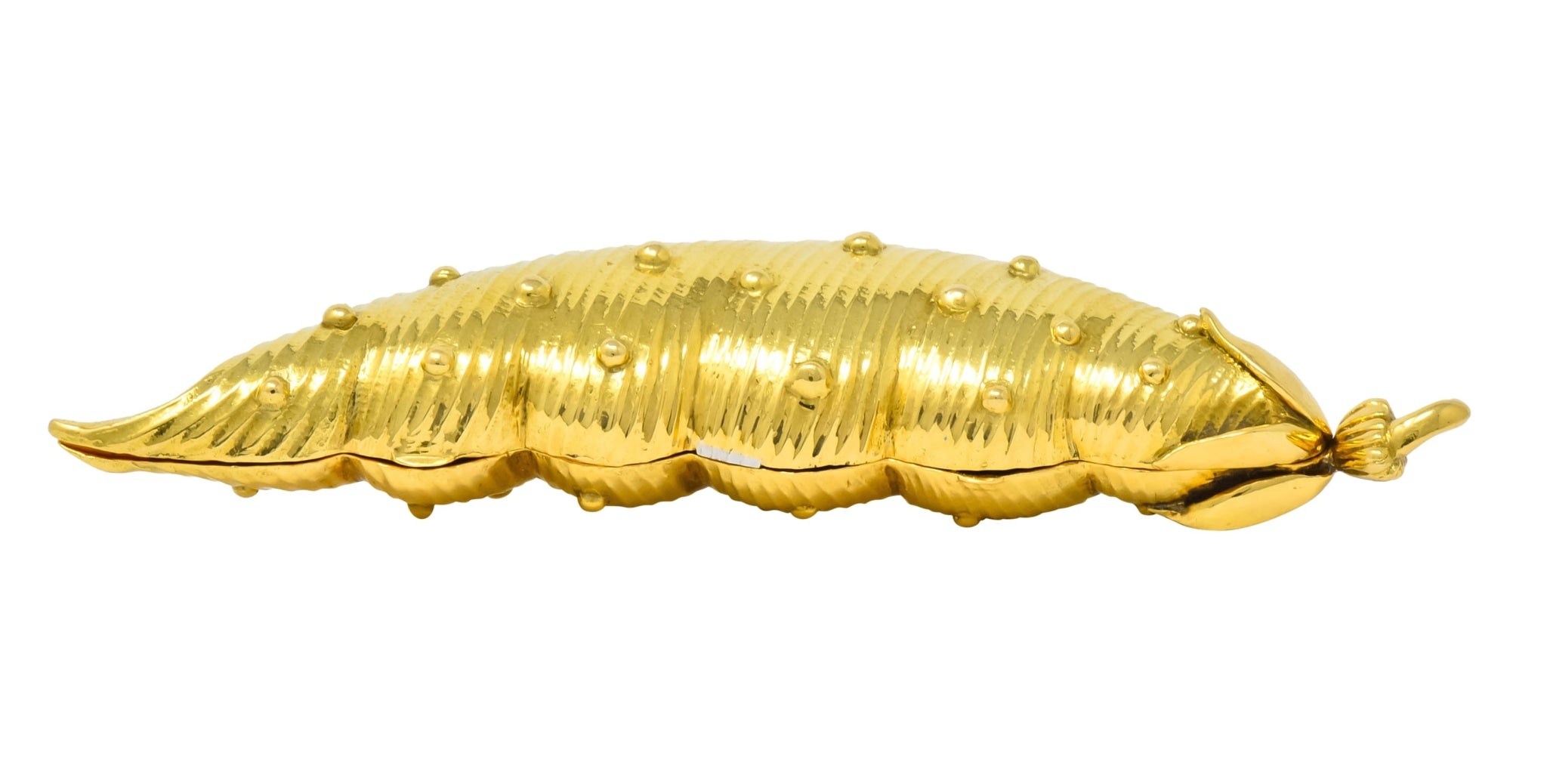Schlumberger Tiffany & Co. 18 Karat Gold Pea Pod Pill Box Circa 1960 ...
