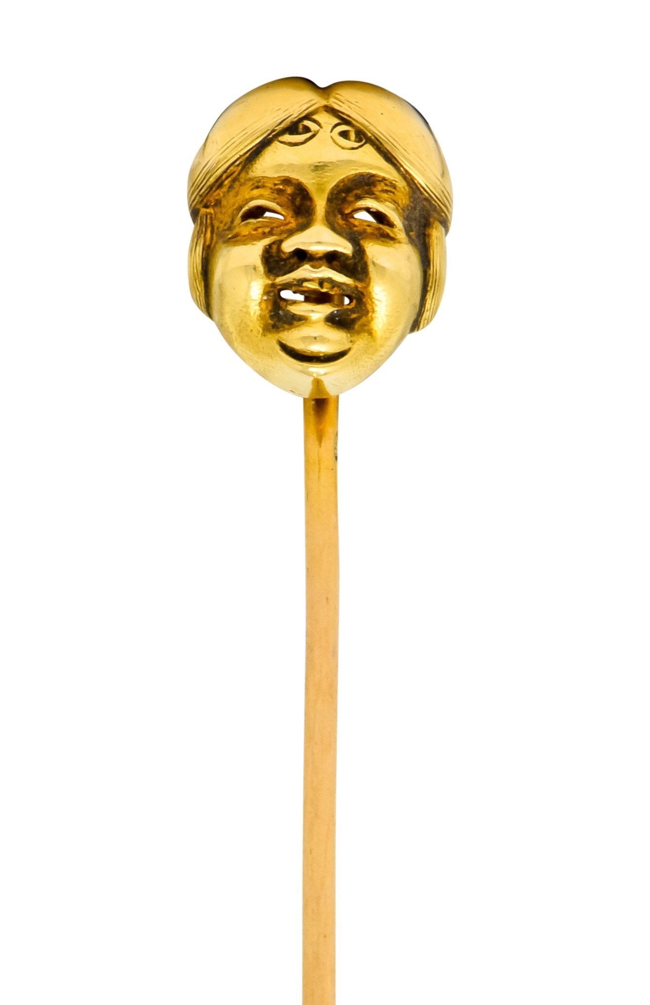 Victorian 14 Karat Gold Native American Shaman Stickpin