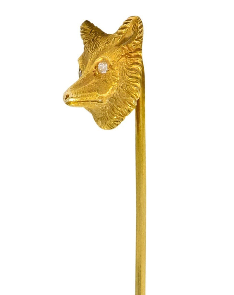Victorian Diamond 14 Karat Gold Fox Stickpin Circa 1900 | Wilson's ...