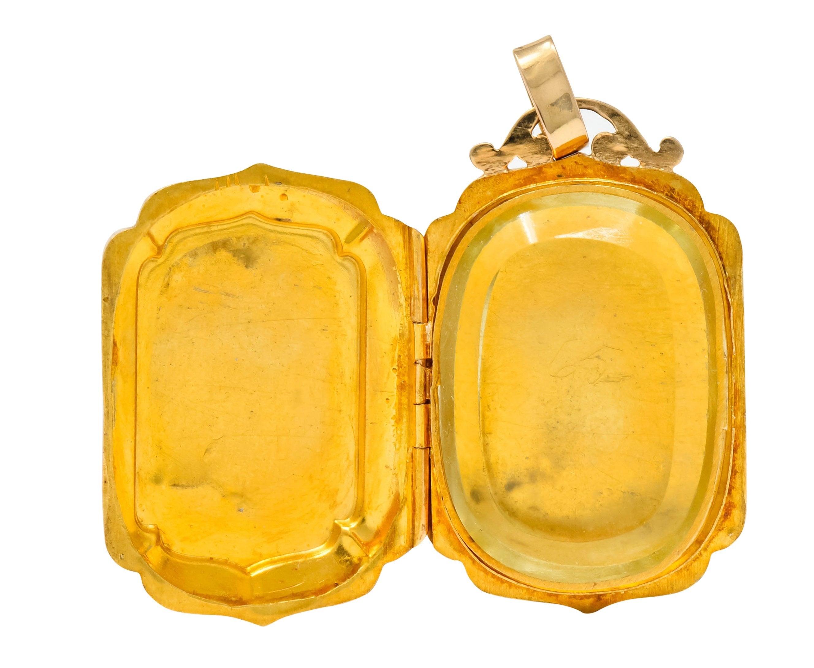 Victorian French Glass 18 Karat Two-Tone Gold Locket Pendant | Wilson's ...