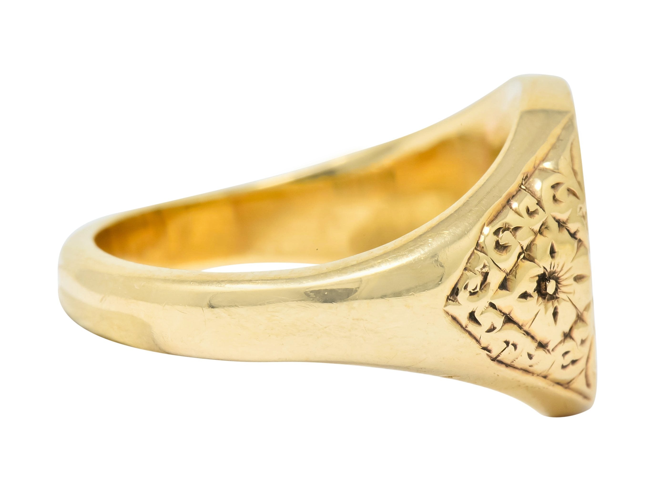 Vintage 9 Karat Yellow Gold British Signet Unisex Monogram Ring ...